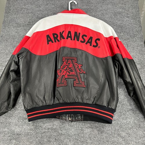 Vintage Arkansas Razorbacks Leather Varsity Jacket Mens 2XL XXL Black ...