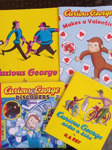 Curious George Books Lot Of 4 Paperbacks H A Rey Titles In Photos Pre ...