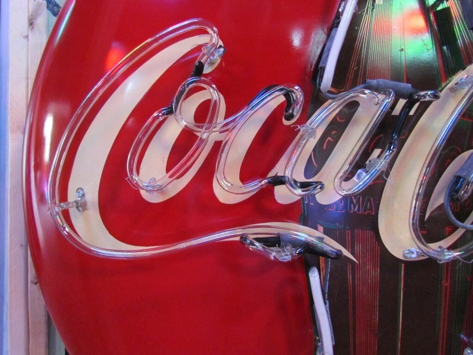 Original Coca-Cola 48" Button Porcelain Neon Sign | eBay