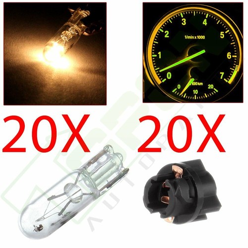 20x T5 74 White Halogen Bulb + Twist Lock Intrument Cluster Dash ...