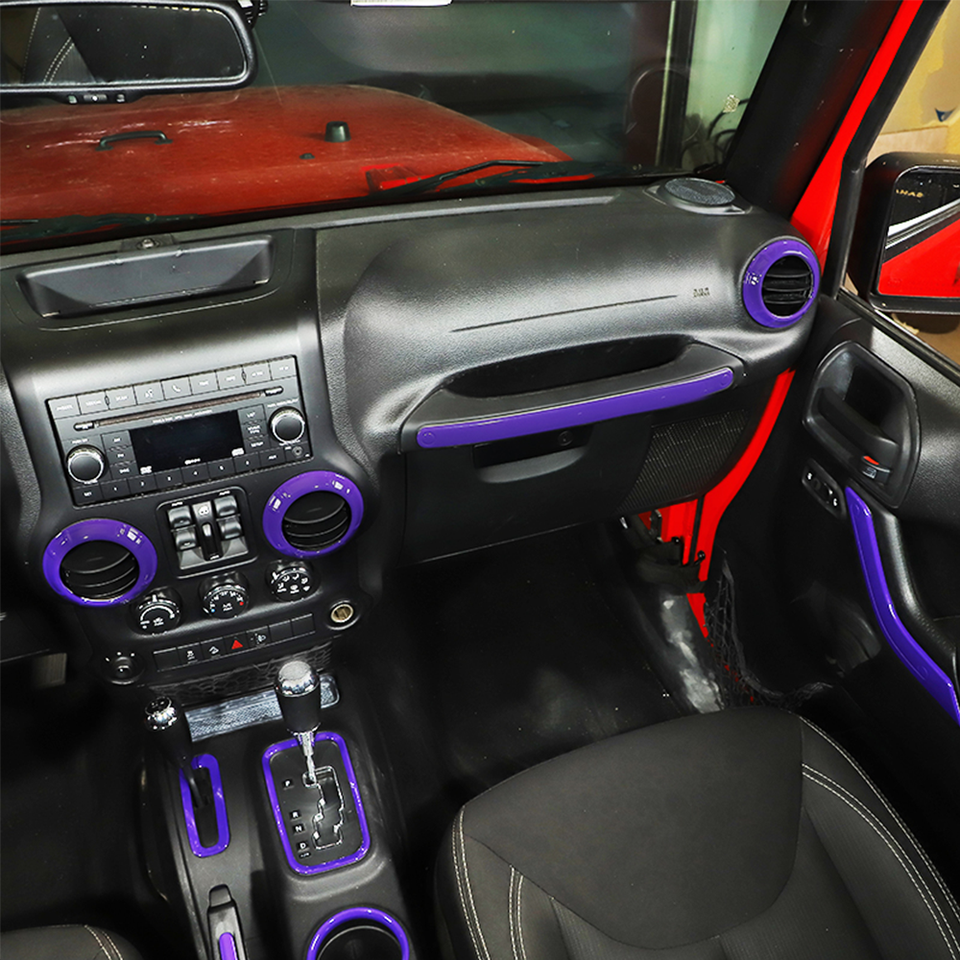 21x Interior Decor Trim Kit for Jeep Wrangler JK JKU 2011-18 Purple ...