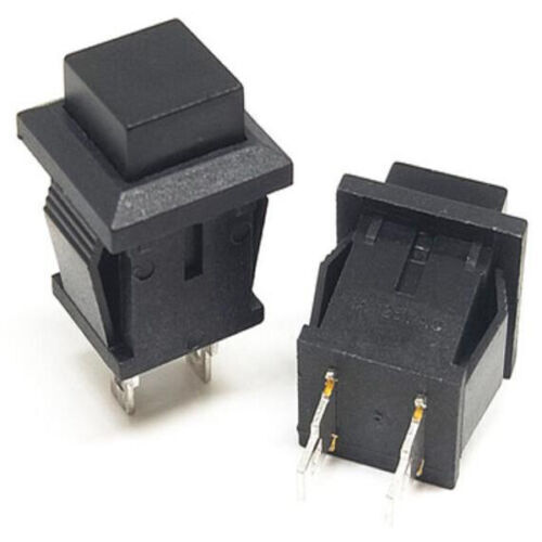 100 x Mini Black Square Push Button Switch Momentary NO OFF-ON 2 Pins ...