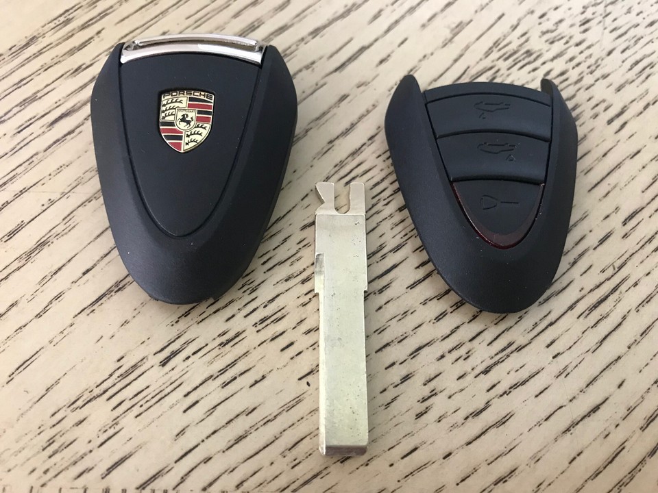 NEW Porsche Diamond Key Fob Remote Shell Keyless Entry 3 Button w/Blade ...