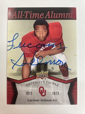 2011 Upper Deck Lucious Selmon Autographed Card Oklahoma Sooners A 560
