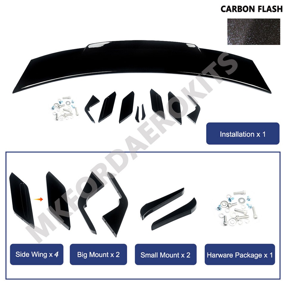 CARBON FLASH REAR BLADE SPOILER HIGHKICK BIG WING For Audi R8 V8 V10 ...