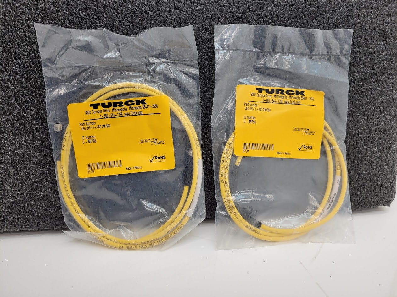 VKG 3M-1-VSG 3M/S90 Turck M5 Pentafast Cordset, Female Connector ...