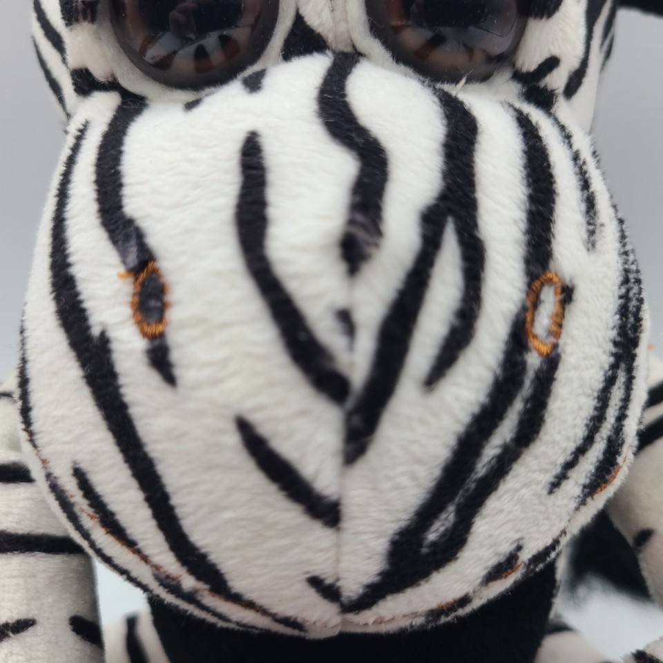 Rinco Zebra Plush Black White Stripe 2009 Stuffed Animal Toy Adjustable ...