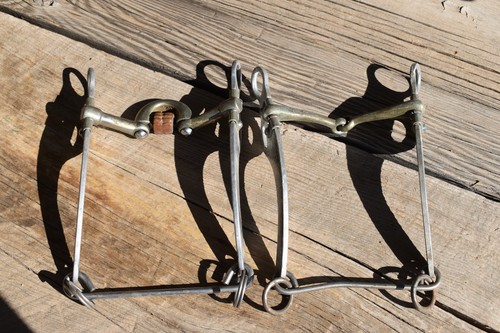 LOT OF 2 VINTAGE LONG SHANK QUICK MARKED BITS ~ CORRECTION, SNAFFLE | eBay