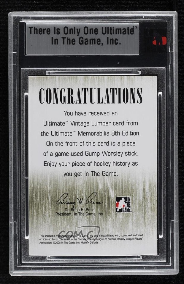 2007 ITG Ultimate Memorabilia 8th Edition Vintage Lumber Silver /9 Gump ...