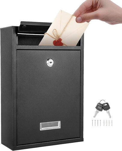 Letter Box 32 X 21.5 X 8.5Cm Post Box Wall Mounted Steel Mail Box ...