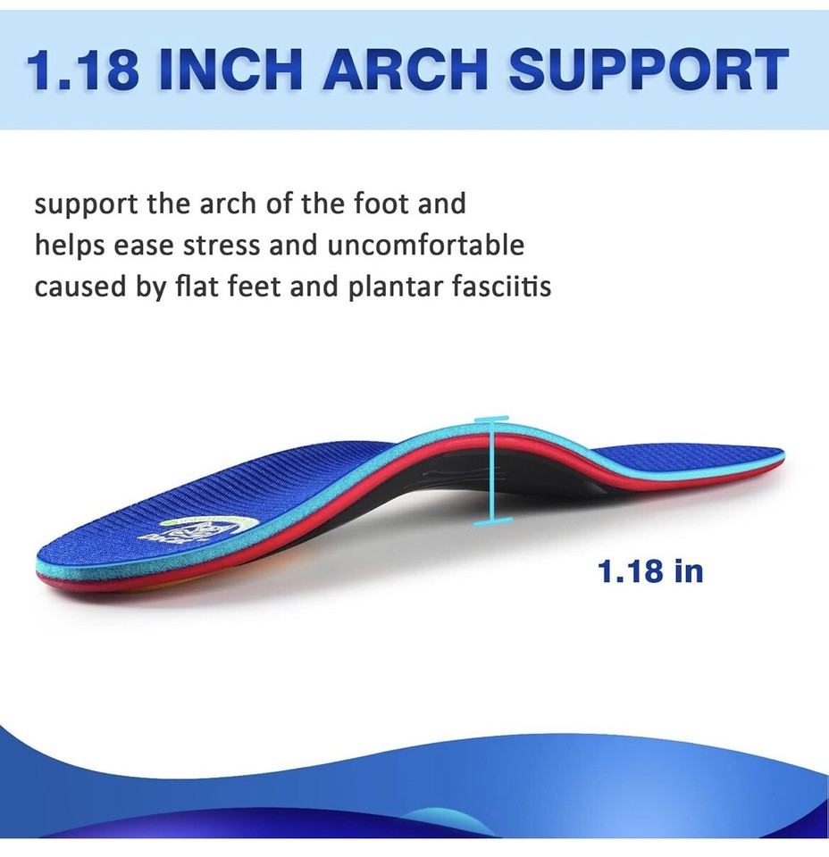 Orthotic Flat Feet Arch Support Insoles Metatarsal Arch Supports Men’s ...