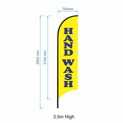 3.5m HAND WASH Flag Kit / Outdoor Advertising Flag Set -Ready to Ship ...