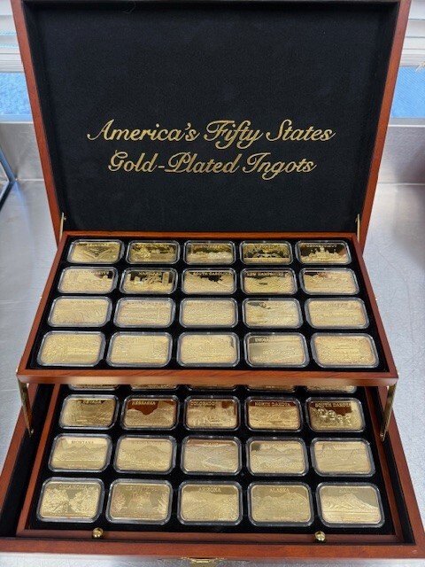 Hamilton Mint America's Fifty States Gold-Plated Ingots Complete Set ...