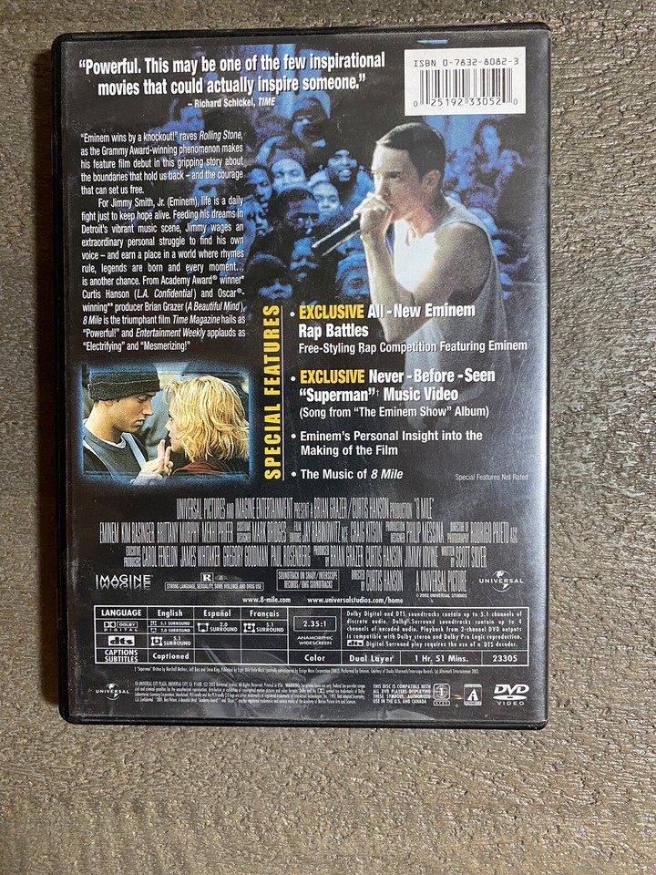 8 Mile (DVD, 2003, Widescreen Censored Bonus Materials) 25192330520 | eBay