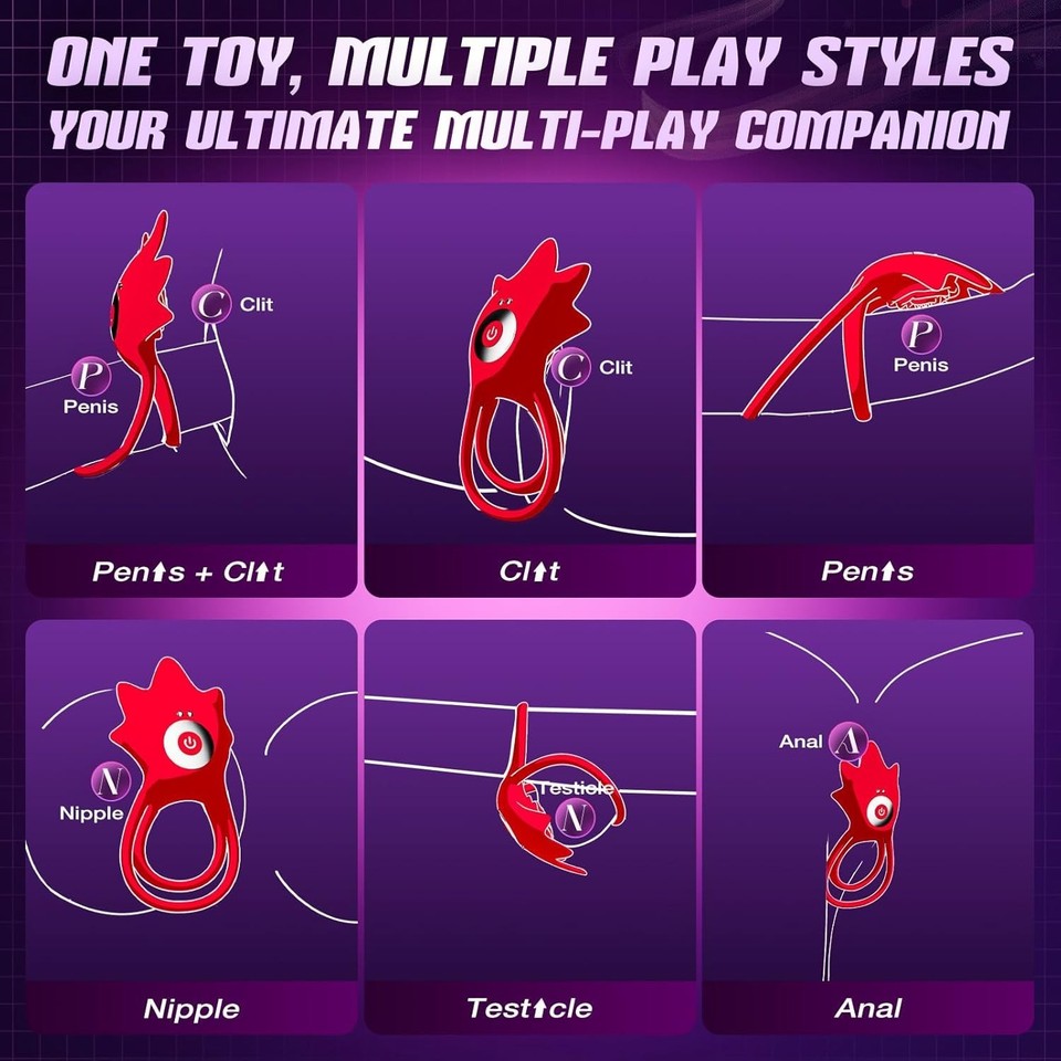 Vibrating Cock Ring Sex Toys - Sobtik AI Lover Rose Toy Penis Ring ...