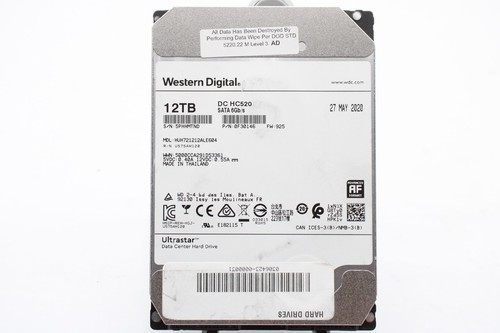 WESTERN DIGITAL 12TB ULTRASTAR DC HC520 7200RPM 3.5" SATA HDD ...