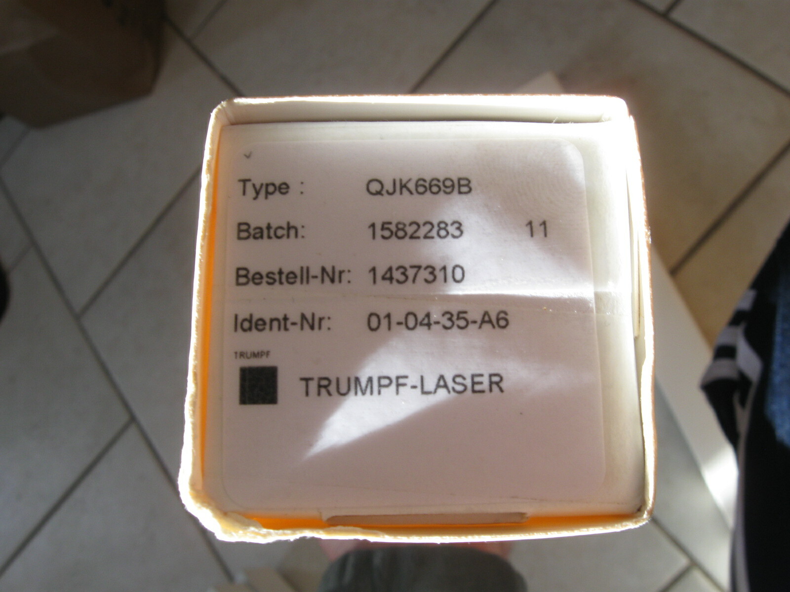 NEW Trumpf Laser Flash Arc Lamp D9X100 for TruPulse 21 model#- 01-04-35 ...