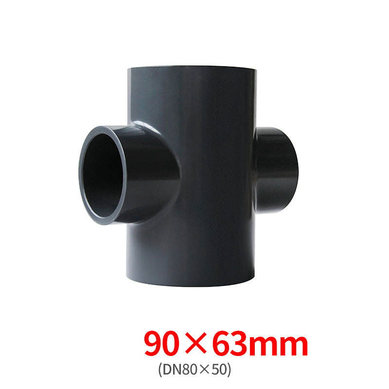 20-110mm 4 Way Cross UPVC Pipe Fitting Socket Dark Gray Pipe Fitting ...