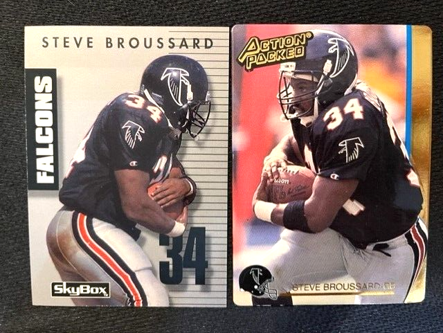 NFL - Steve Broussard 1992 Skybox Primetime & 1992 Hi-Pro Action Packed ...