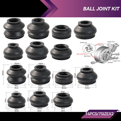 Rubber 7SizeX2 Universal Ball Joint Boot Dust Cover Tie Rod Linkages ...