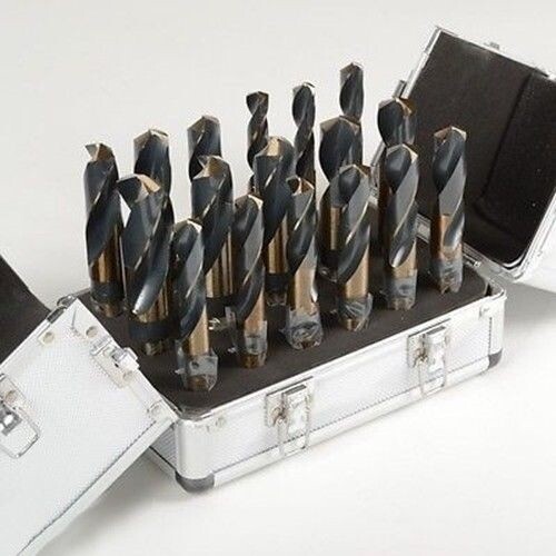 17 Piece Large Size Silver and Demming Jumbo Drill Bit Set for Steel ...
