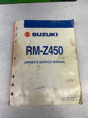 SUZUKI RM-Z 450 MANUAL MAINTENCE MANUAL DRIVERS GUIDE BOOK 99011-35G50 ...