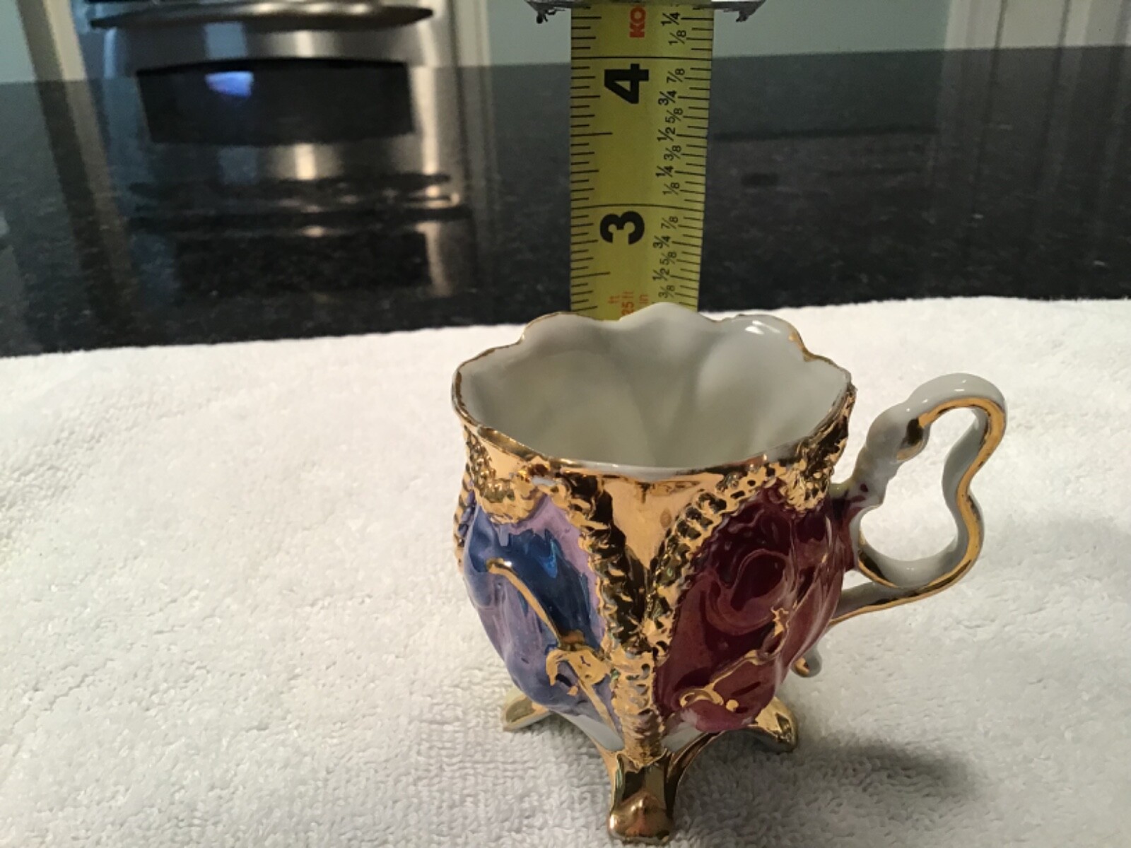 Antique Moustache Mustache Tea Cup Porcelain Cobalt Blue Burgundy and ...