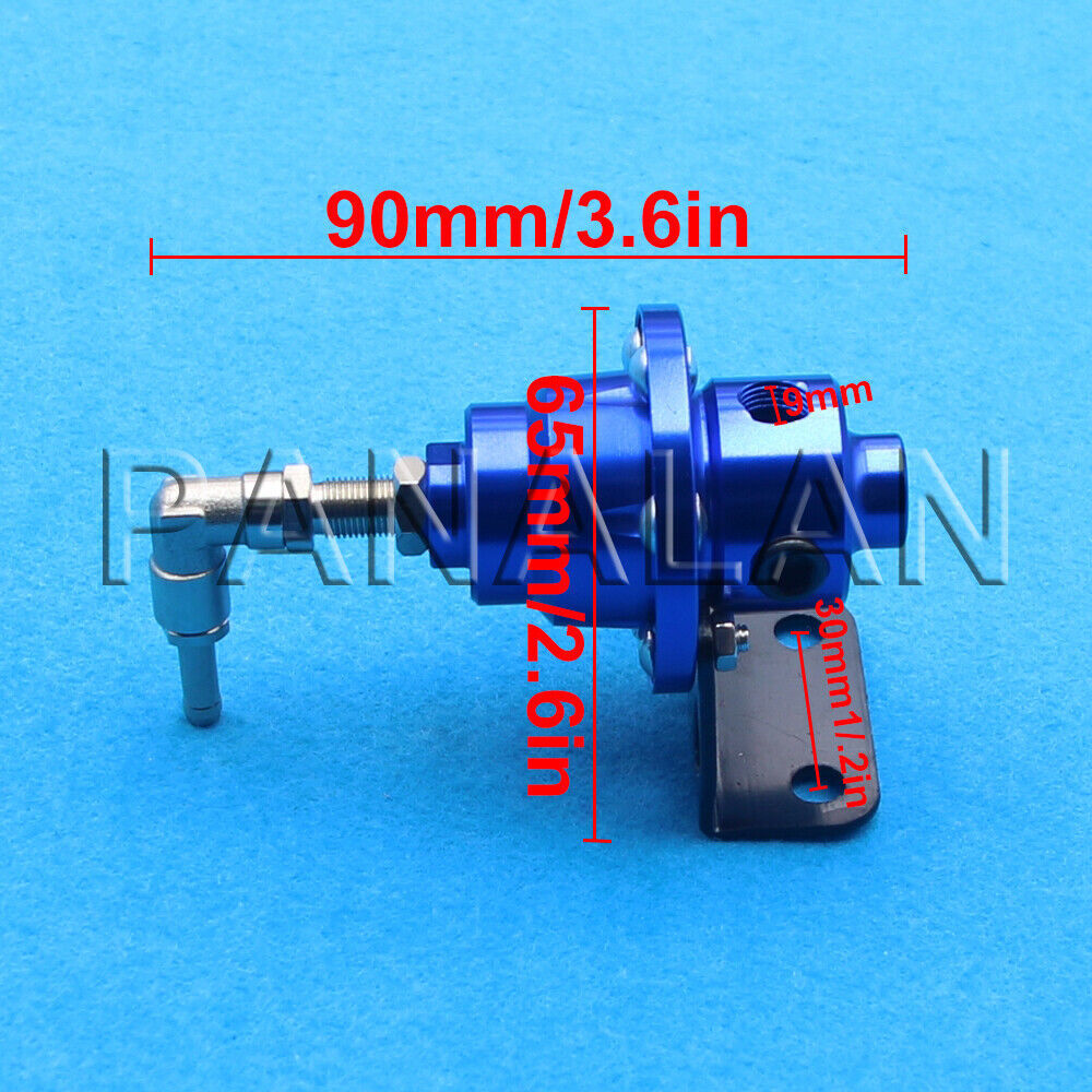 Universal Adjustable Fuel Oil Pressure Regulator Valve with Gauge Blue ...