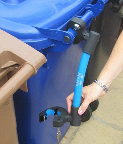 Wheelie bin lock, clamp. Smart bin clamp Snap on or Lock on NO DRILLING ...