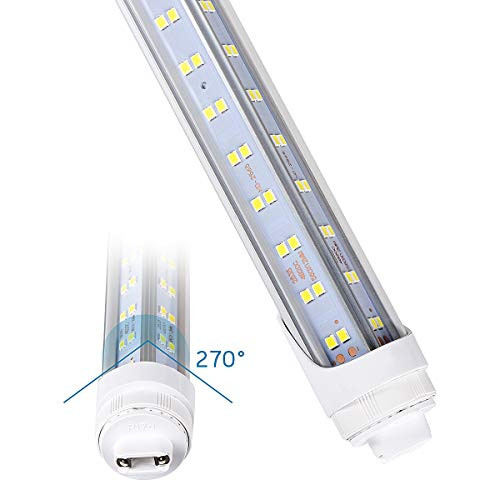 10 PCS-T8 T10 T12 LED Tube Light, 8 foot , 100W Rotate V Shaped, R17D ...