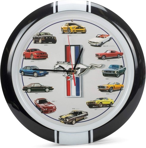 Ford Mustang History “Sound” Wall Clock 13 Inch Black 60's - Present ...