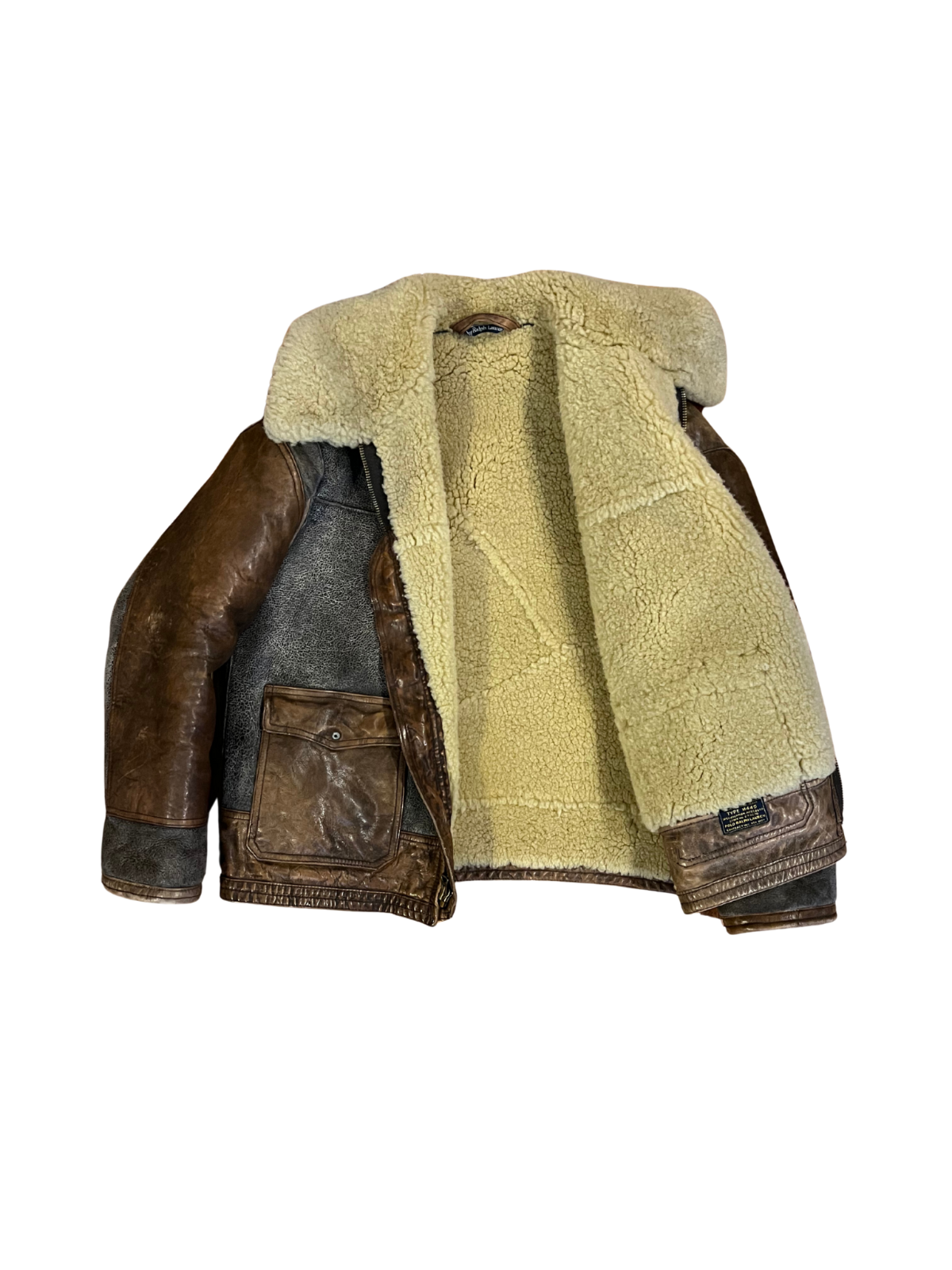 Polo by Ralph Lauren M-445 Shearling Mouton Leather Flight Bomber ...