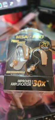 MSA Pro Twin Pack Sound Amplifier BEIGE 20 HRS OF BATTERY *OPEN Package ...