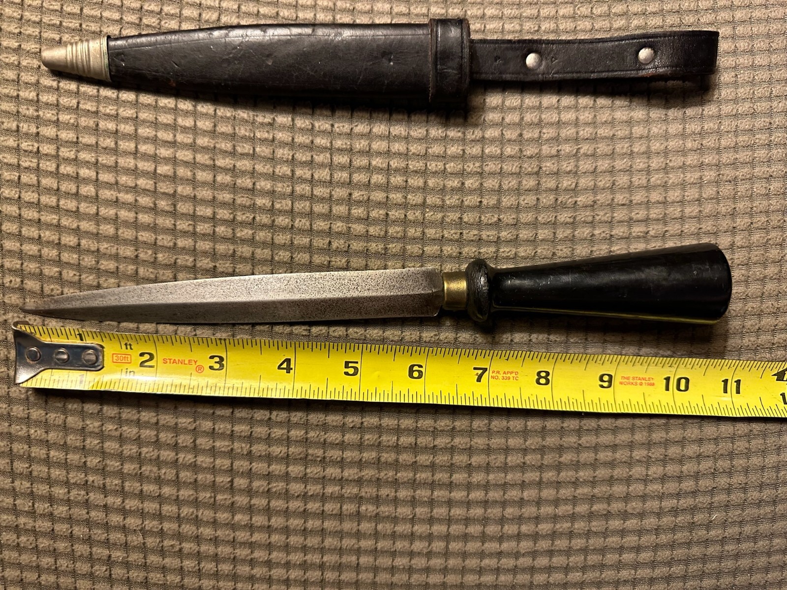 Antique Japanese Dagger Knife leather wrap handle with belt holder | eBay