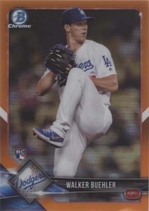 2018 Bowman Chrome - Walker Buehler #34 Orange Refractor /25 (RC) for ...