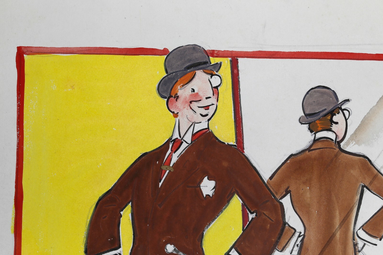Edouard Saunier dit TEDDY (1885-1918) projet d'affiche mode homme pub ...