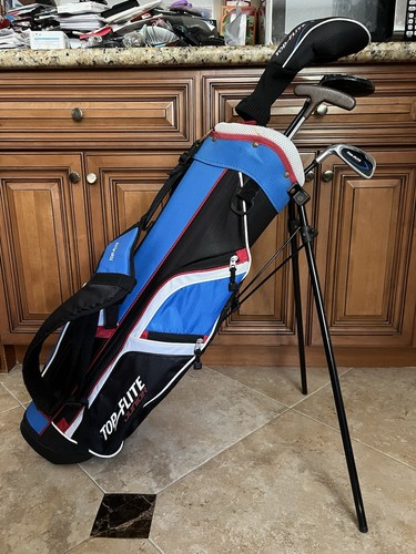Top Flite Kids Junior 3 Pc Left Handed Golf Club Set Youth w/ Stand Bag ...