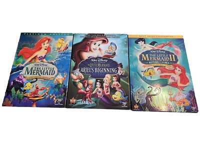 Disney Little Mermaid Lot of 3 DVDs The Little Mermaid & Ariel's ...