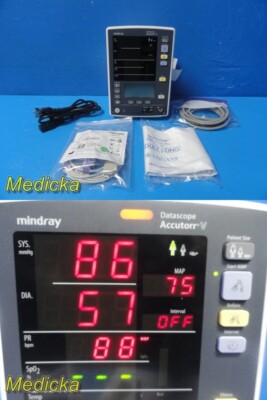 Mindray Datascope Accutorr V Monitor (Masimo Set SpO2) W/ Patient Leads ~ 35757 | eBay