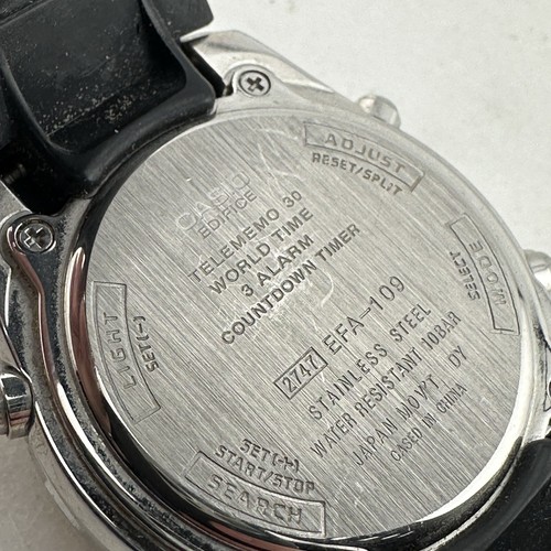 Casio Edifice EFA-109 Module 2747 Wrist Watch Alarm 100 WR Telememo 30 ...