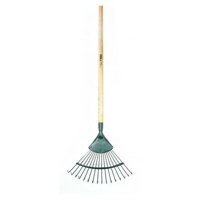 16 Tooth Rake With Long Hardwood Shaft Garden Lawn Metal Leaf Leaves ...