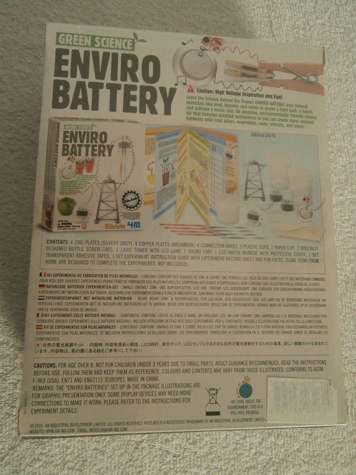 NEW Green Science Enviro Battery by KidzLabs 4M | eBay