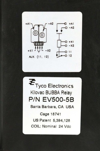 Tyco Electronics EV500-5B Kilovac BUBBA Relay, 24 Vdc Coil | eBay