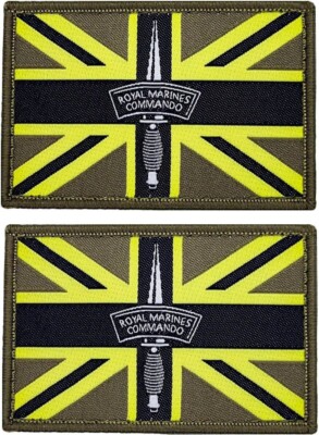 ROYAL MARINES COMMANDO SUBDUED UK UNION FLAG PATCH | 2PC Hook Backing 3 ...