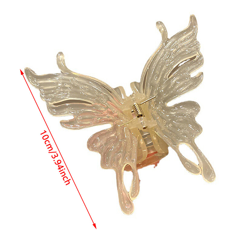 New Women Hair Claw Clip Large Butterfly Claw Clip Jelly Color ...