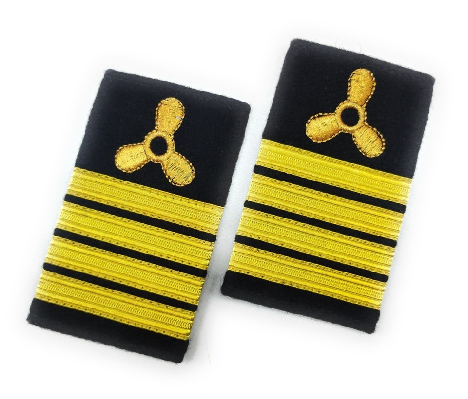 Chief Engineer Shoulder Board Ship Marine Uniform Epaulette 4 Stripes ...