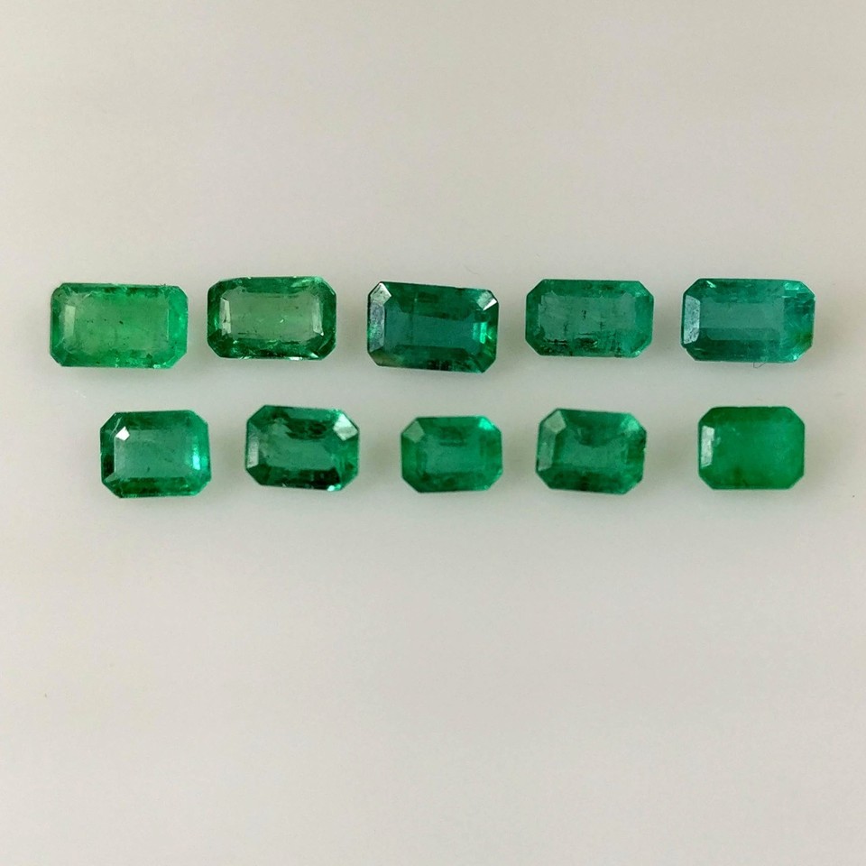 4.53ct Natural Emerald nice octagon cut nice green luster gems lot | eBay