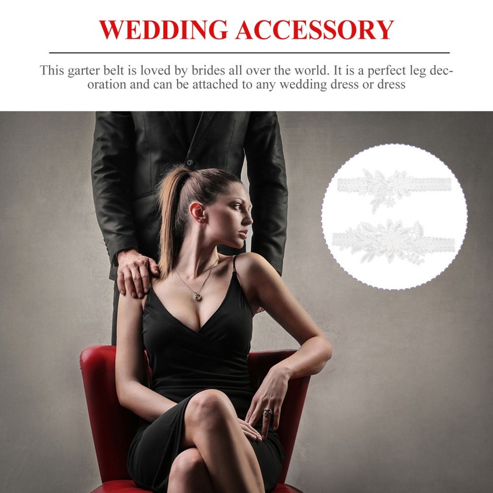1 Pair Wedding Bridal Garters Bride Floral Garters Bridal Lace Leg ...