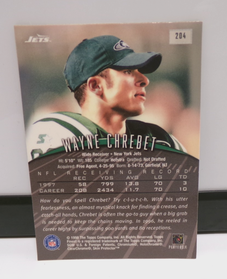 1998 Topps Finest Wayne Chrebet #204 NFL New York Jets | eBay