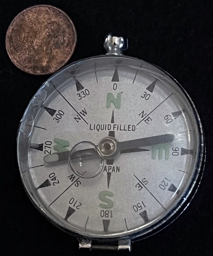 Vintage 1960's Glass and Metal Japanese Magnetic Hand Compass | eBay ...